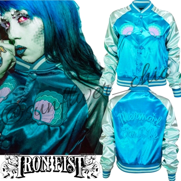 Iron Fist | Jackets & Coats | New Iron Fist Mermaid Varsity Bomber ...